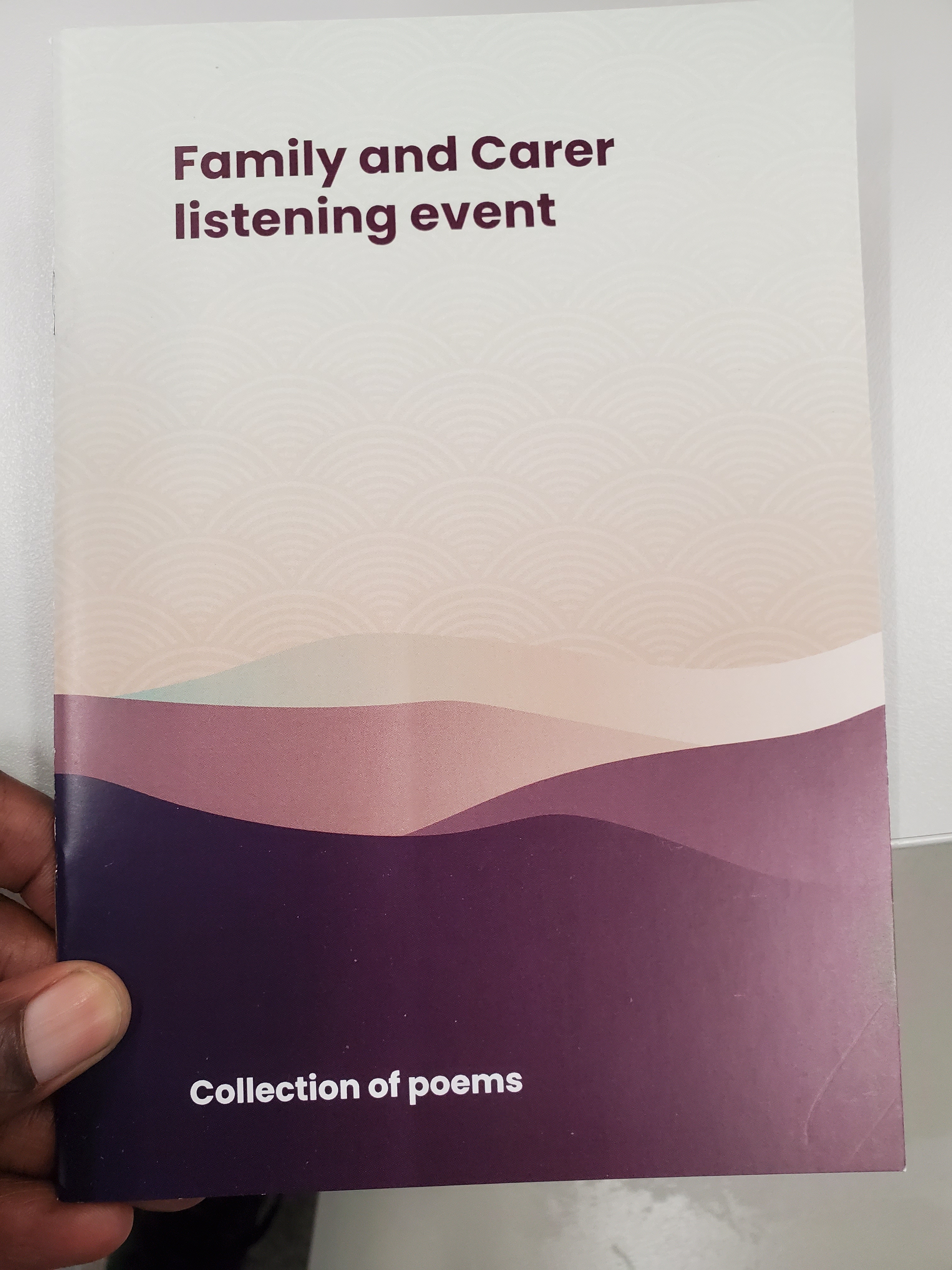 Family and Carers listening event poetry book launch | A Caring Mind